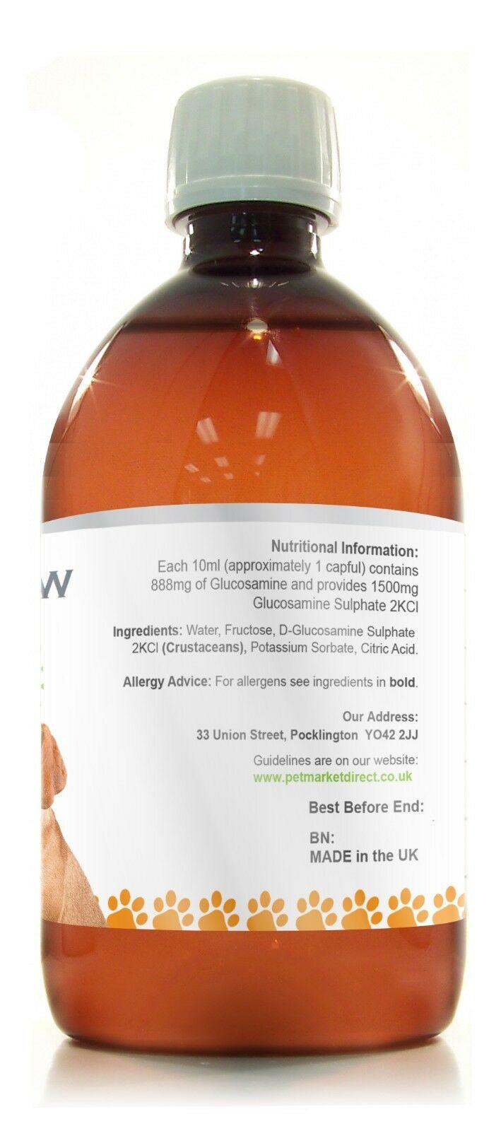 Liquid Joint Care Supplement with Glucosamine For Dogs or Cats with ...