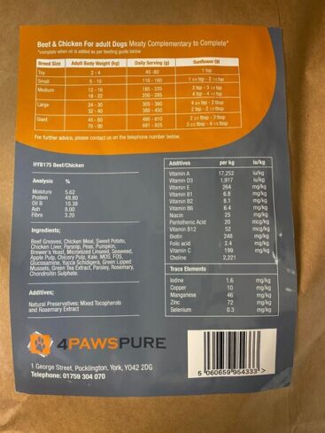 4PAWSPURE Super Meaty Powder Blend - Beef & Chicken - 4pawsraw.co.uk